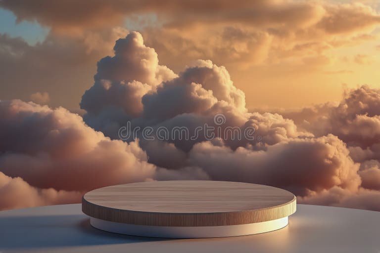 Sky Platform with Clouds and Sunset Creating a Calm Atmosphere for ...