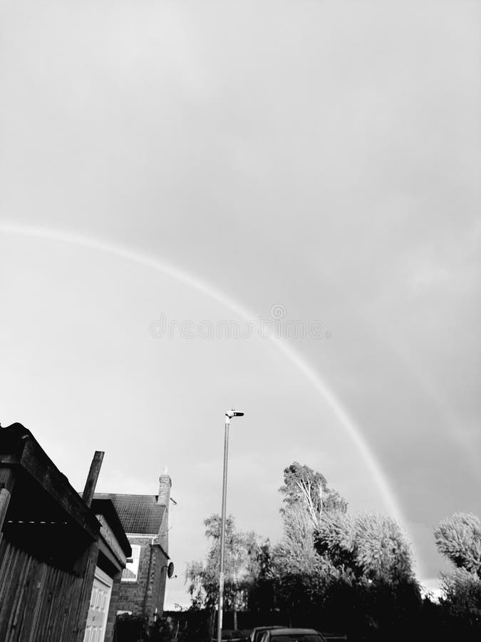 Sky Rainbow Sunset Colour Tree Stock Image - Image of photograph, light ...