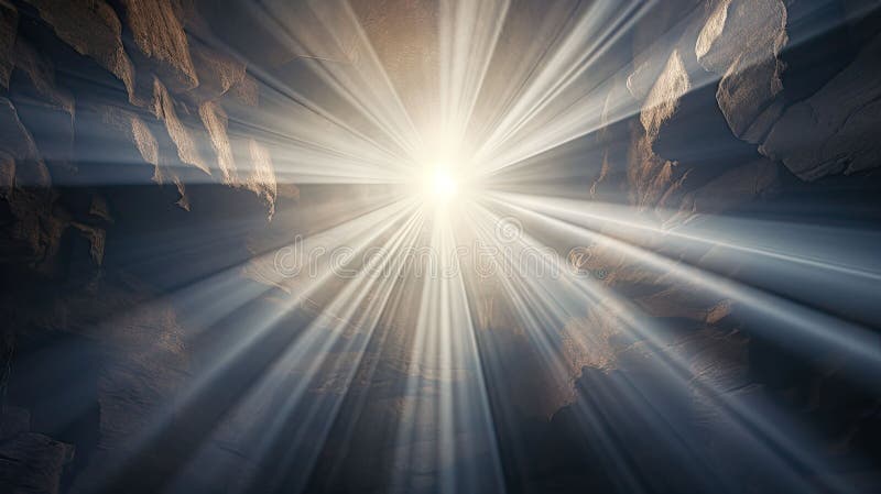 Sky rays of light clouds stock illustration. Illustration of reaching ...