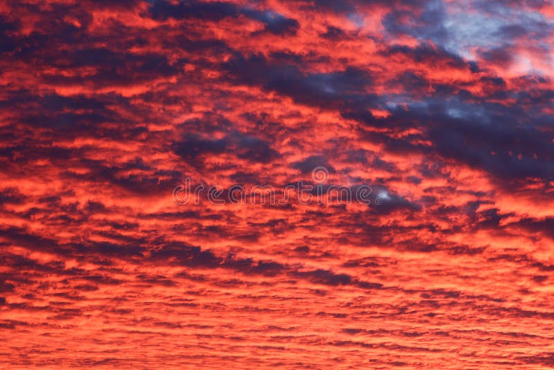 Sky Red Sunset Clouds Evening Stock Photo - Image of orange, nature ...