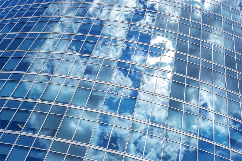 The Sky is Reflected in the Glass Walls of a Skyscraper Editorial ...