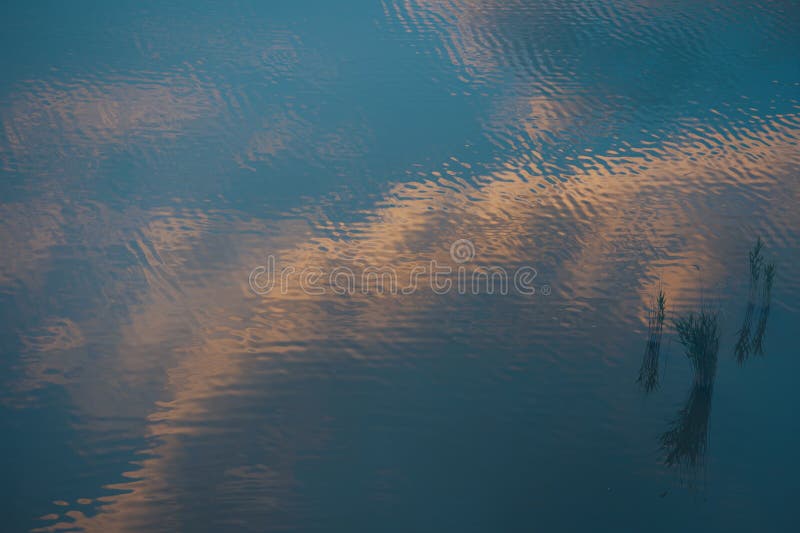 The Sky Reflected on the Lake Like an Oil Painting. Reflections in the ...