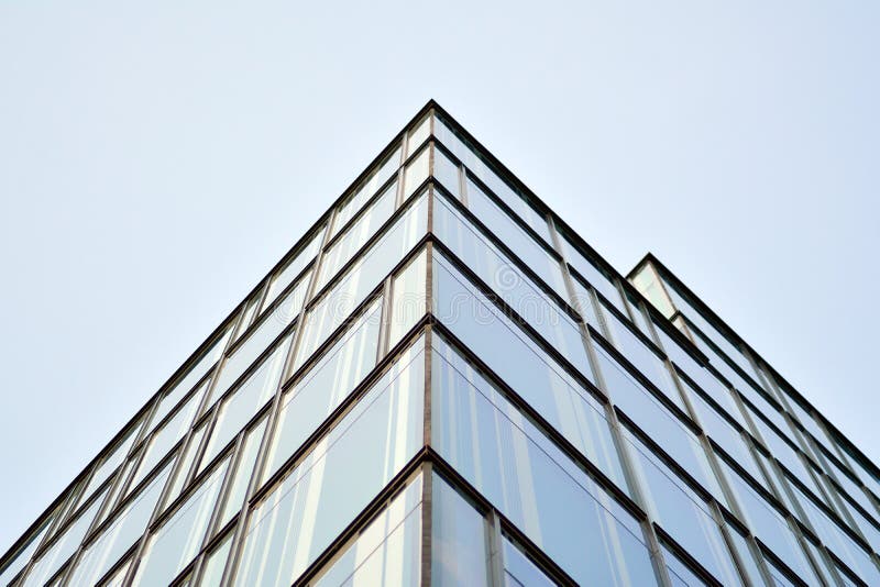 Sky Reflected in a Modern Building Glass Facade Stock Image - Image of ...