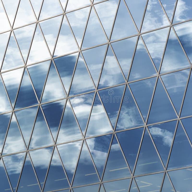The Sky Is Reflected In The Triangular Windows Stock Image - Image of ...
