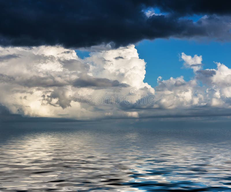 Sky reflected in water. stock image. Image of reflection - 33766259