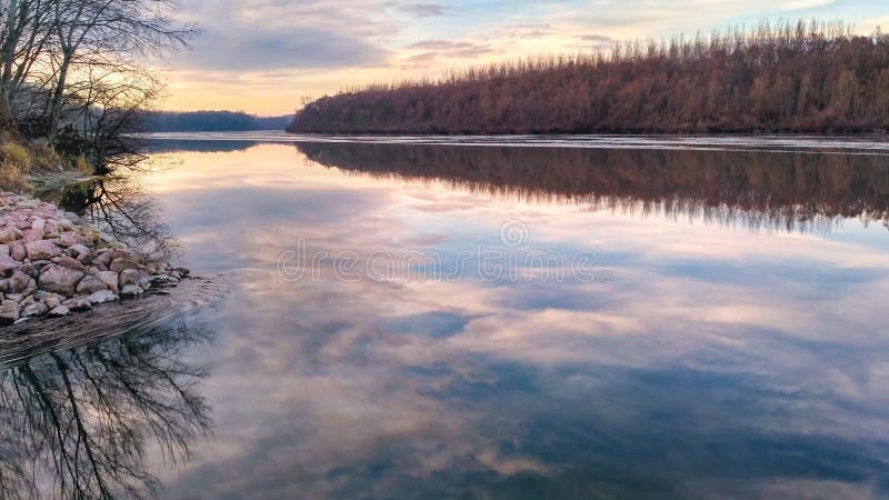 The Sky is Reflected on the Water Stock Image - Image of blue, clouds ...