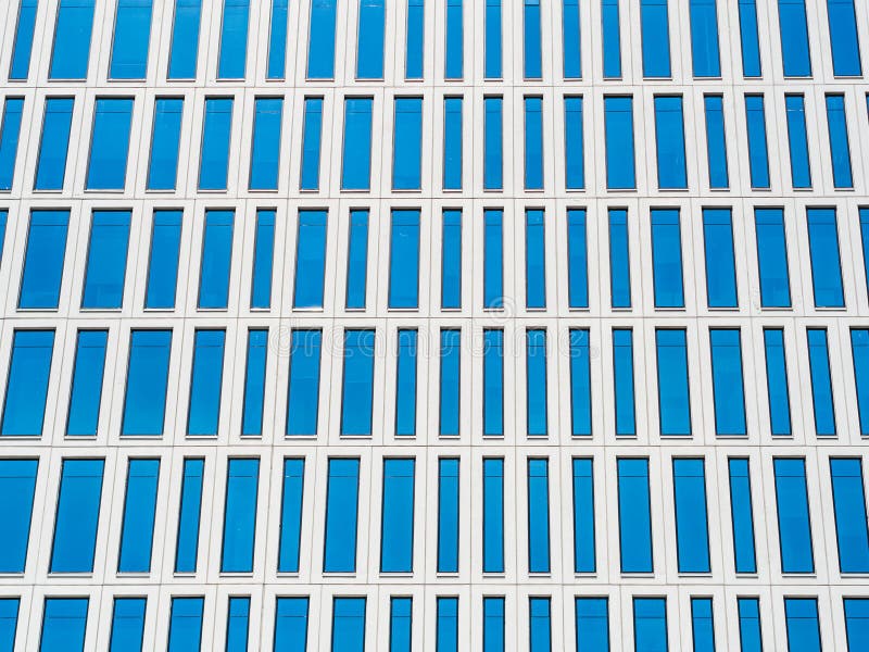 The Sky Reflected in the Window Glass of the Building. Stock Image ...