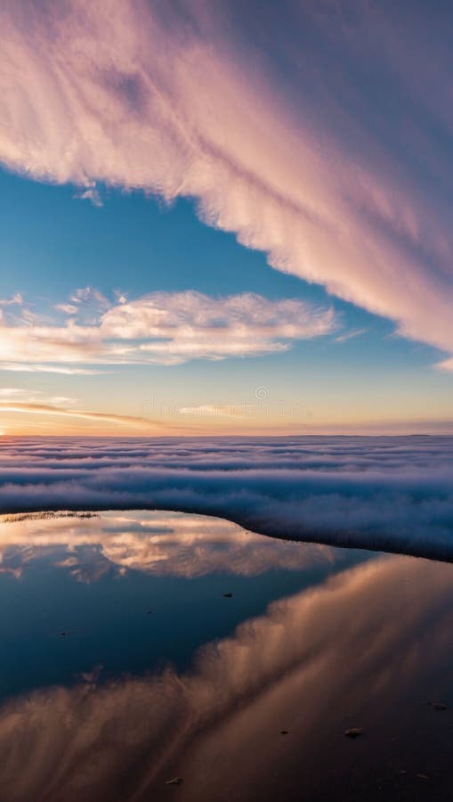 Sky Reflecting Ground Due To Meteorological Inversion Stock ...