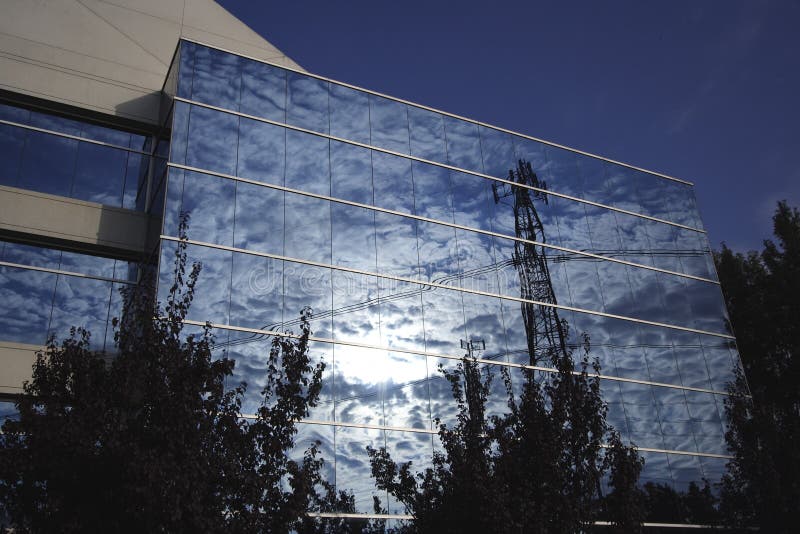 Sky Reflection stock image. Image of tower, blue, reflection - 1303497