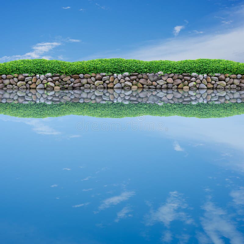 Sky Reflection on Calm Pond Stock Photo - Image of reflection, water ...