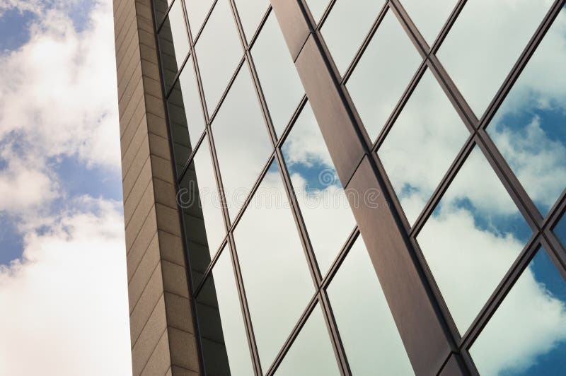 Sky Reflection on Glass Building Stock Photo - Image of exterior ...