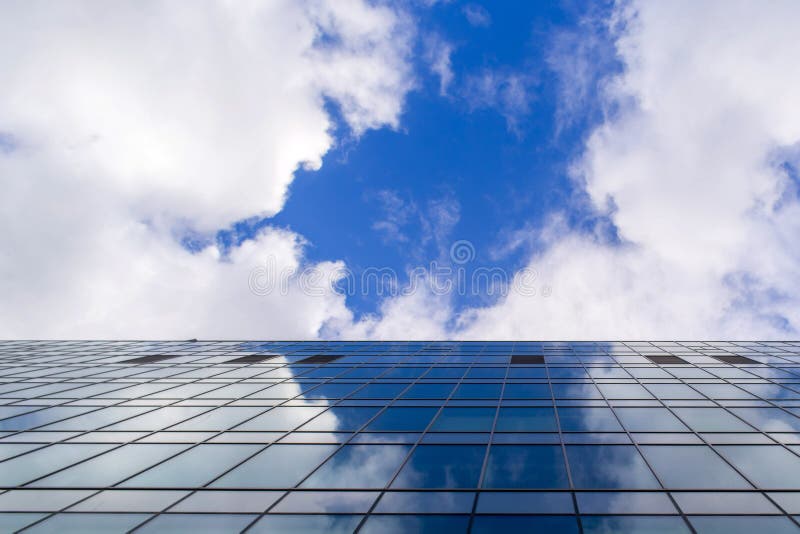 Sky Reflection on Glasses of the Building Stock Image - Image of ...