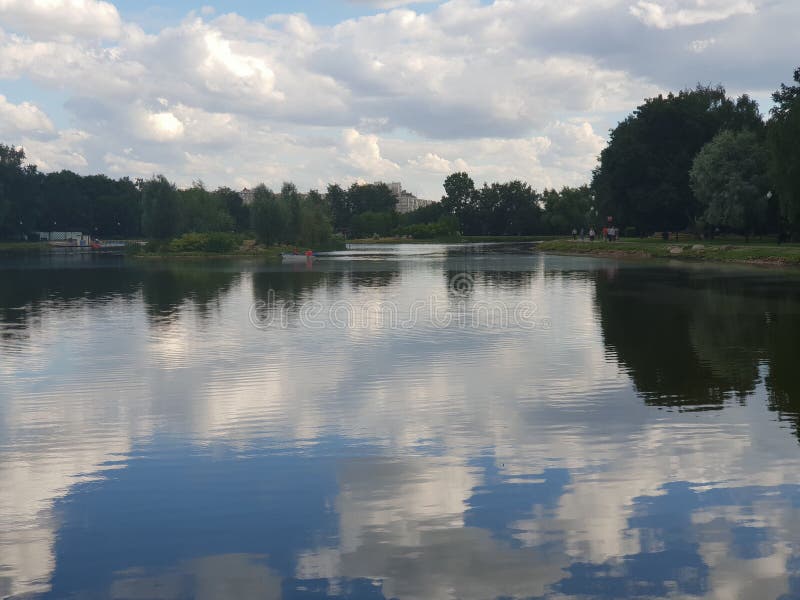 Sky reflection in the lake stock image. Image of landscape - 164382875