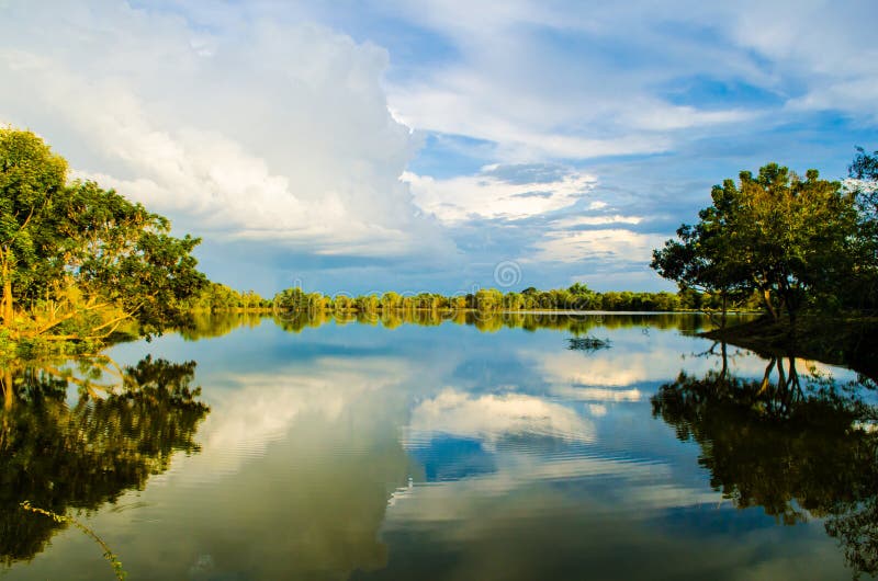 Sky reflection pool stock image. Image of lake, abstract - 46271653