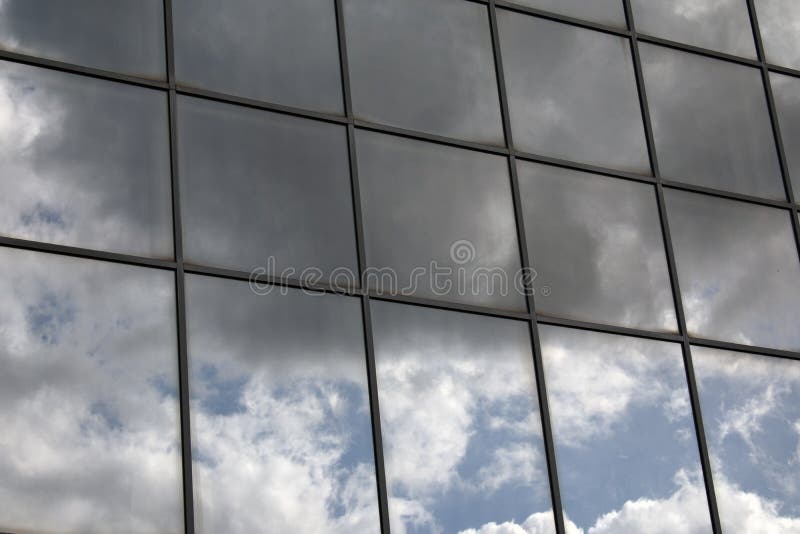 Sky reflection in a window stock photo. Image of urban - 141768054