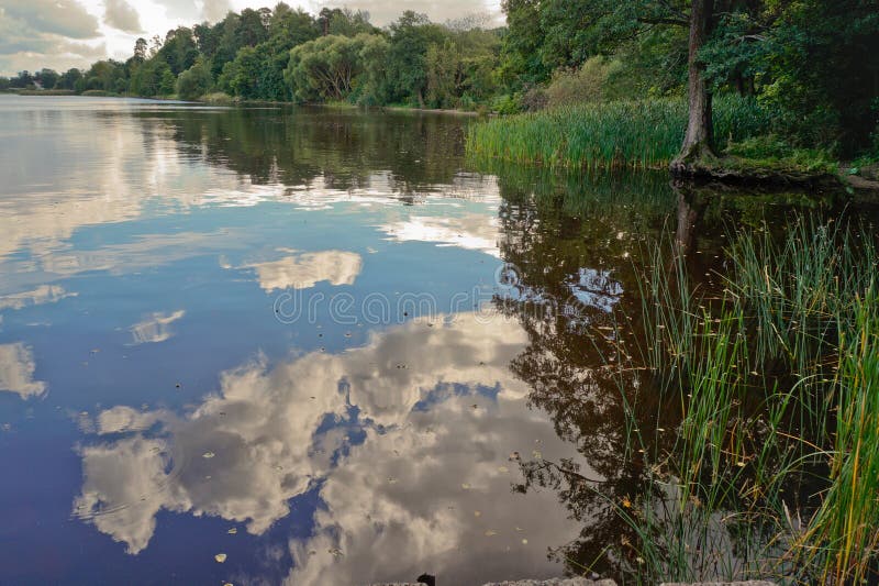 Sky reflections stock photo. Image of peaceful, water - 76684586