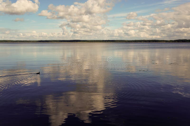 Sky reflections stock photo. Image of peaceful, water - 76684586