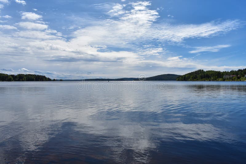 Sky Reflects into the Lake`s Surface Stock Image - Image of tranquility ...