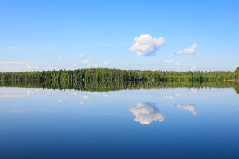Sky Reflects from Lake at Summer Day Stock Image - Image of beautiful ...