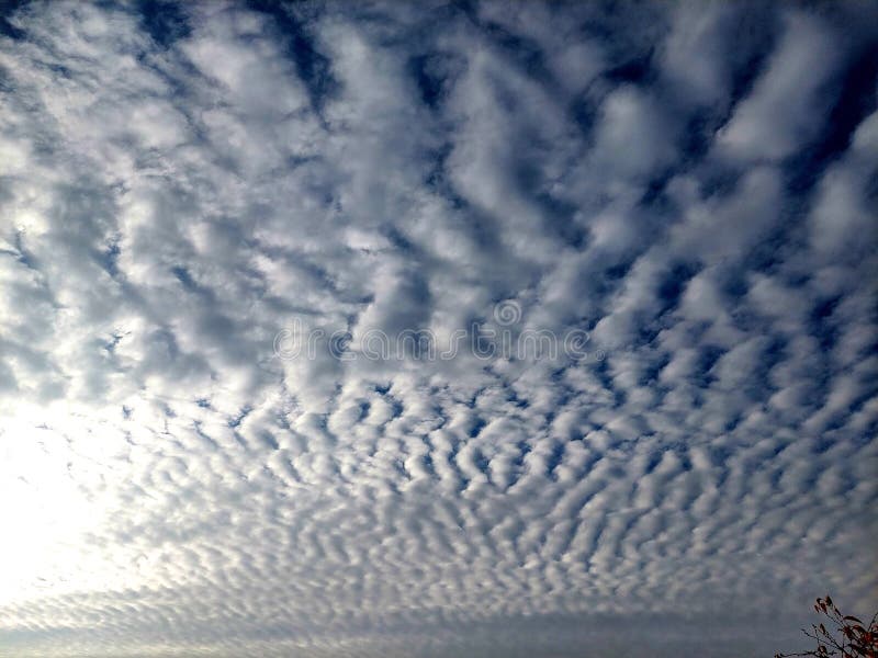 Sky Rippled Clouds with Afternoon Sun Stock Image - Image of rippled ...