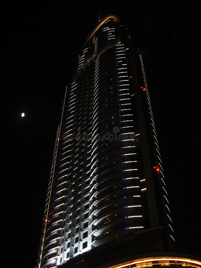 Sky rise by night stock image. Image of tall, dark, moonlight - 44321177