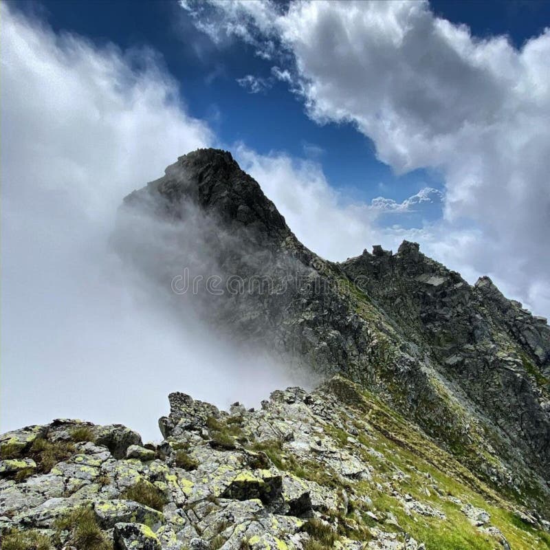 A Sky Rock Mountain view stock photo. Image of summit - 239765280