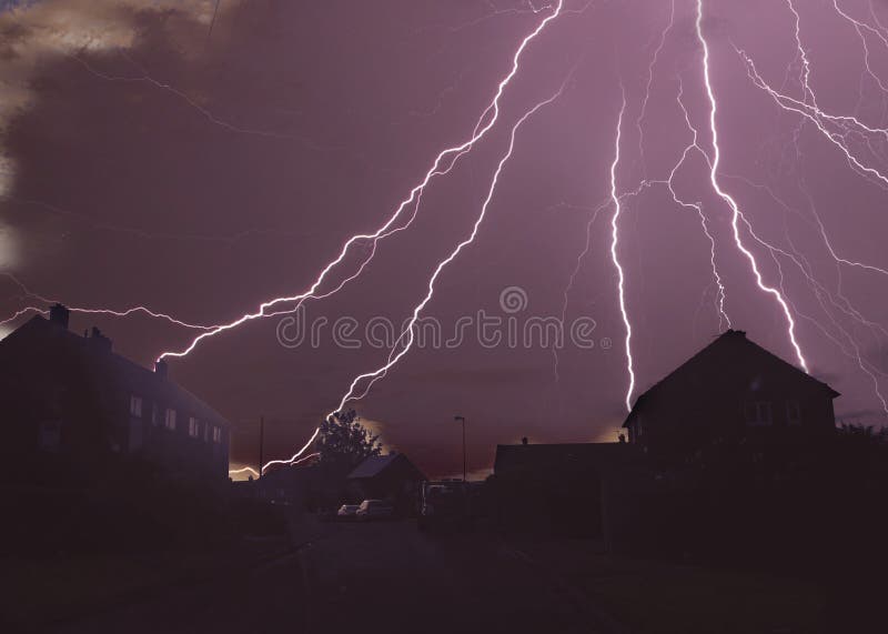 Incredible Storms Lighting the Skyâ€™s in England Stock Photo - Image ...
