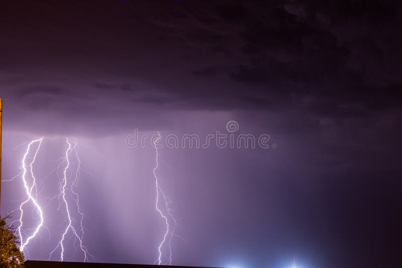 The Sky`s Anger Strikes Down. Stock Image - Image of danger, blue ...