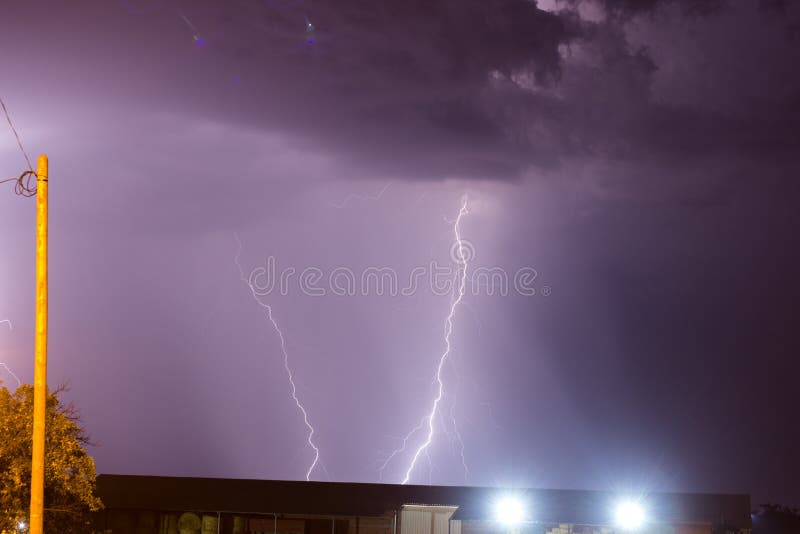 The Sky`s Anger Strikes Down. Stock Image - Image of lightning ...