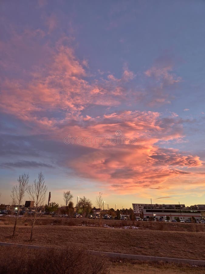 The Sky Says Goodbye in Pink Stock Image - Image of fall, west: 352126755