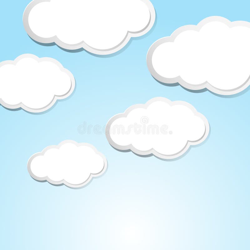 Sky Scene with Clouds in Blue Sky Stock Vector - Illustration of bright ...