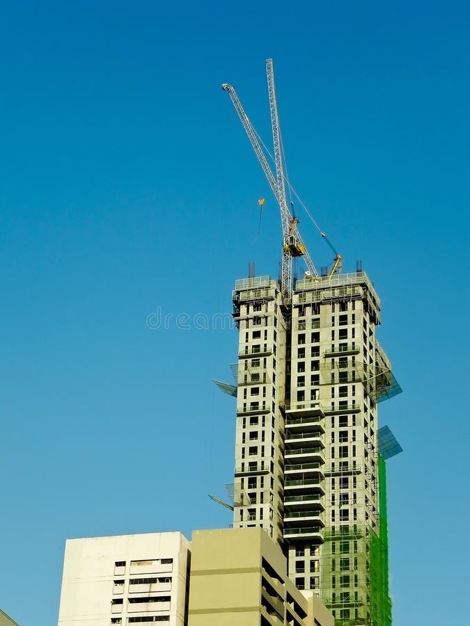 Sky Scraper Under Construction Stock Image - Image of crane, building ...