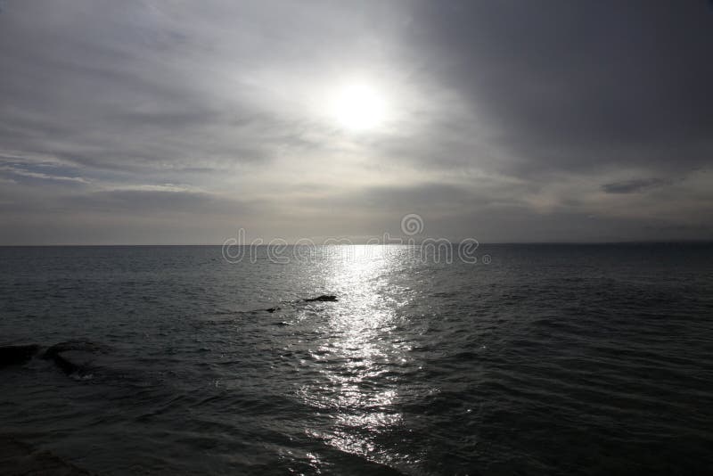 Sky and Sea Few Minutes before Storm. Stock Image - Image of cloudy ...
