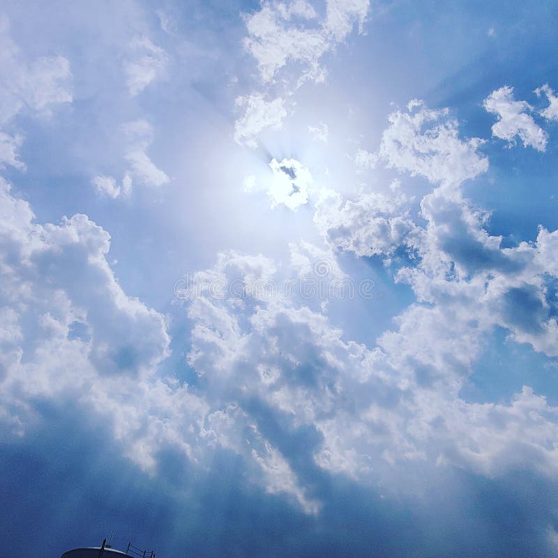 Sky shine cloud water tank stock photo. Image of sunlight - 257025990