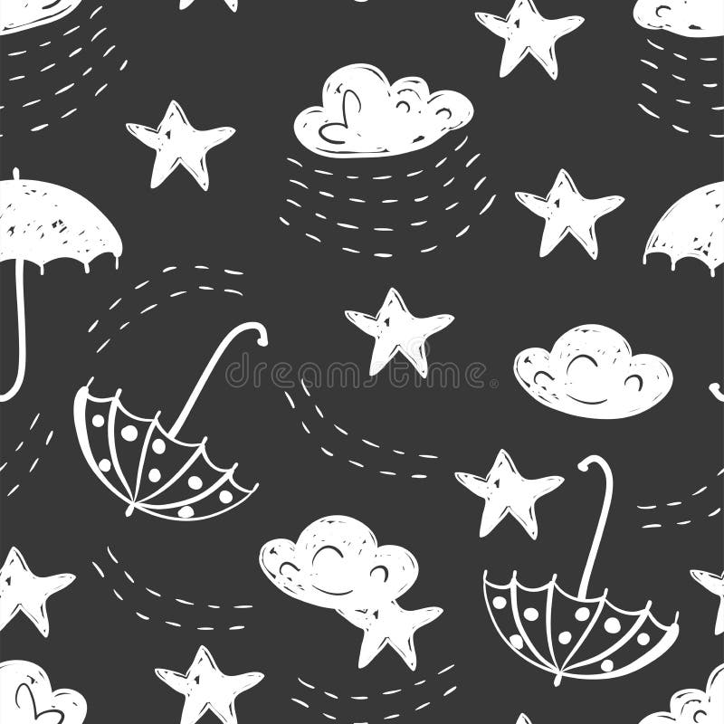 Umbrella Rain Pattern Simple Style Stock Illustrations – 714 Umbrella ...