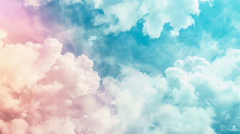 Sky and Soft Cloud with Pastel Color Filter and Grunge Texture, Nature ...