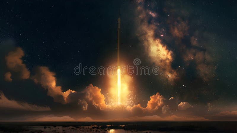 Sky space galaxy rocket stock image. Image of wallpaper - 318403415