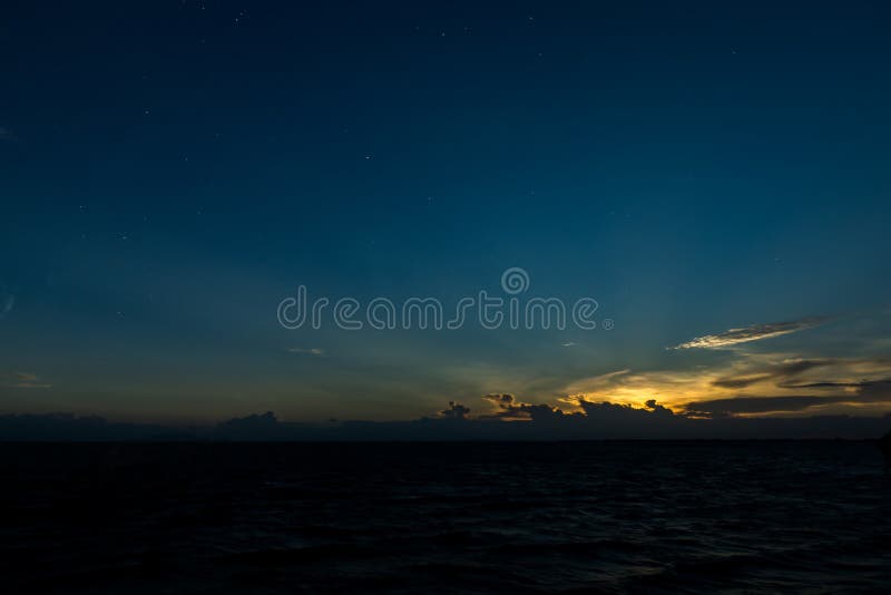 The Sky with Star at the Lake Stock Image - Image of dramatic, sunrise ...