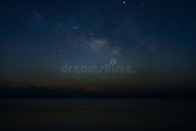 The Sky with Star at the Lake in the Twilight after Sunset Stock Image ...