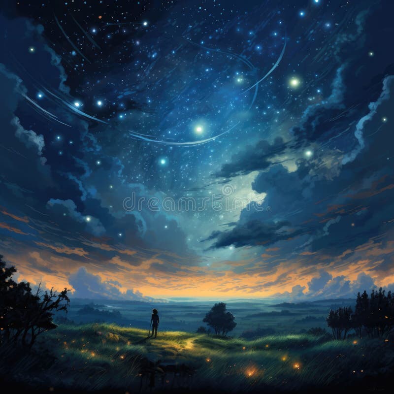 Sky with stars, stars art stock illustration. Illustration of shiny - 308608435