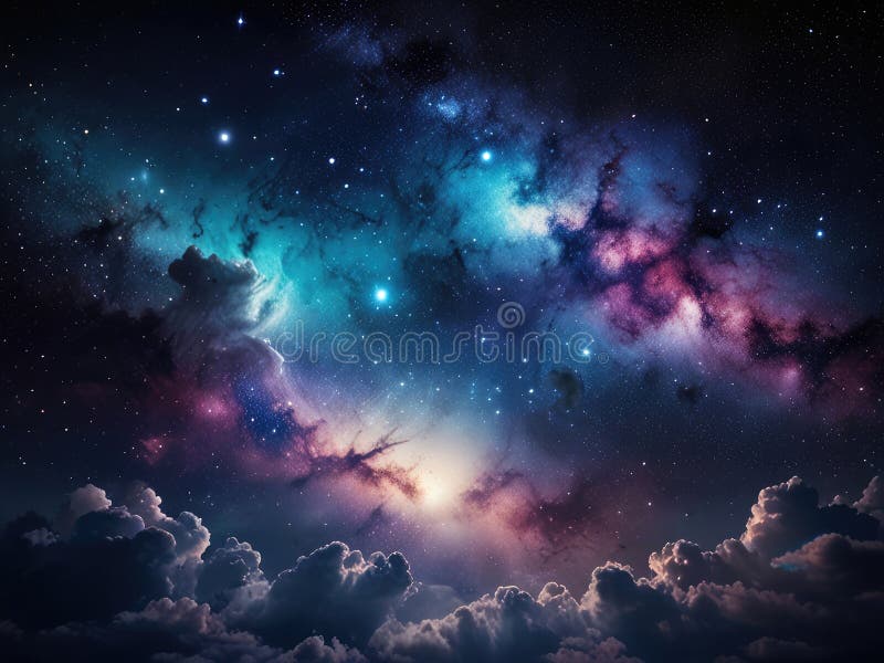 Sky with Stars Background. Cosmic Theme Stock Photo - Image of ...
