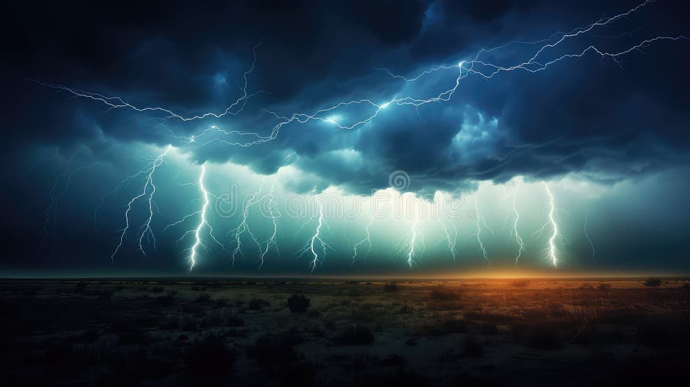 Sky storm lighting stock illustration. Illustration of lighting - 368999305