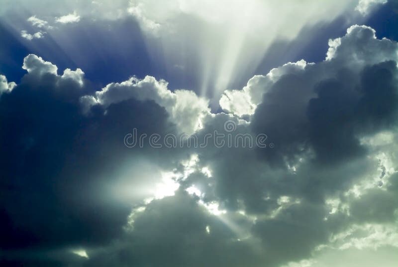 Sky after Storm with Sun Ray Stock Photo - Image of light, weather ...