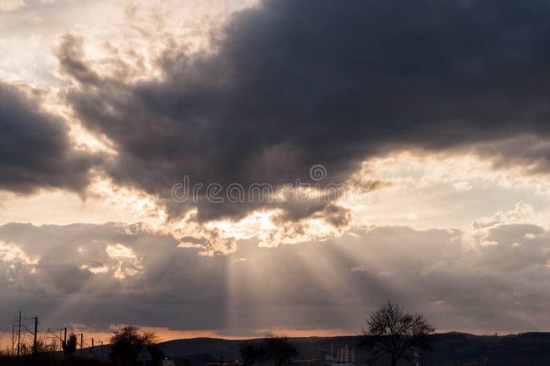 The Sky after Storm at Sunset Stock Image - Image of nature, element ...