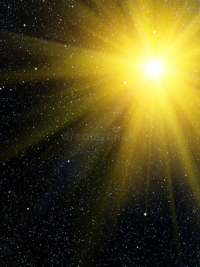 Sky sun stars stock image. Image of universe, bright - 12697355