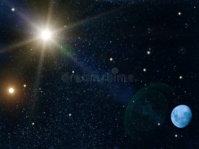 Sky sun stars moon stock photo. Image of moon, emptiness - 13117008