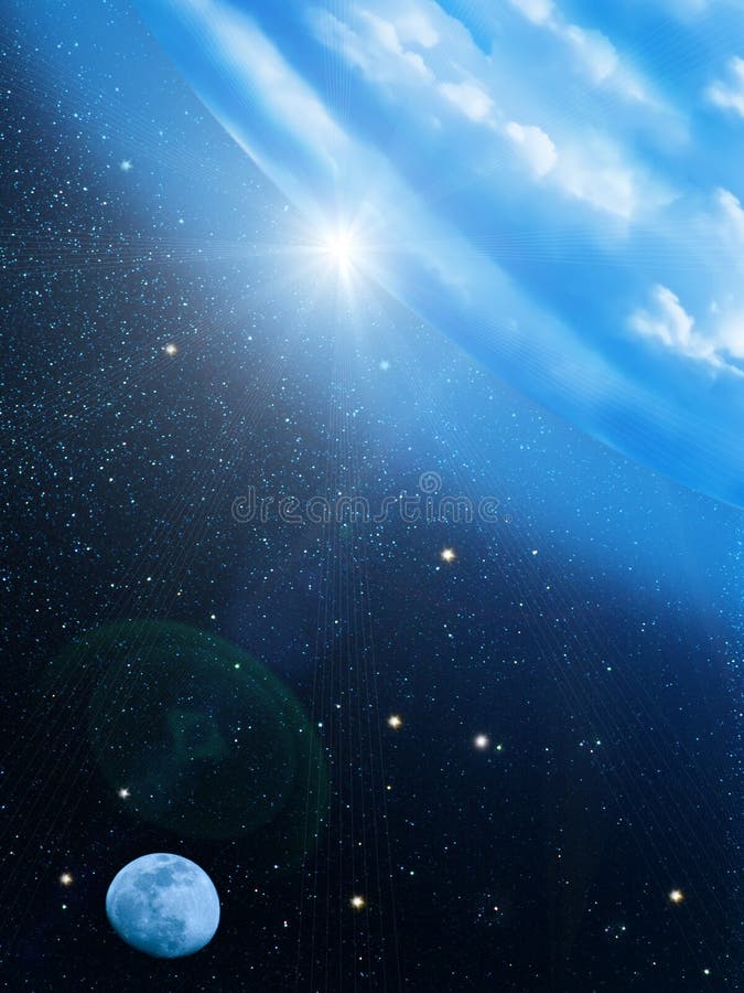 Sky sun stars moon stock photo. Image of astronomical - 13117032