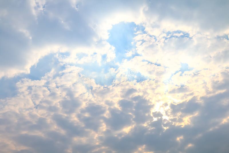 Sky, Sky and Sunlight Beam for Background, Dramatic Sky with Sunbeam ...