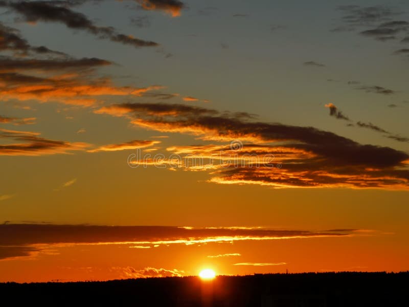 Sky, sunset, cloud scape stock photo. Image of light - 194616030