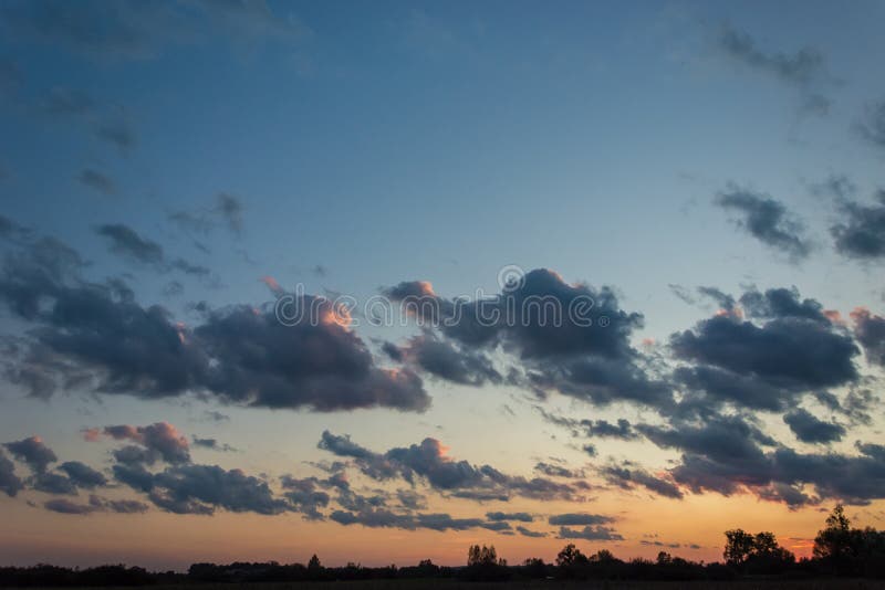 Sky after Sunset and Clouds in the Blue Sky Stock Photo - Image of ...